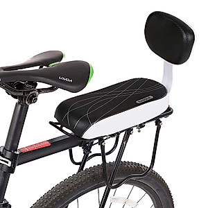Lixada Bicycle Back Seat Cycling Bike Bicycle MTB PU Leather Soft Cushion Rear Rack Seat Children Seat with Back Rest
