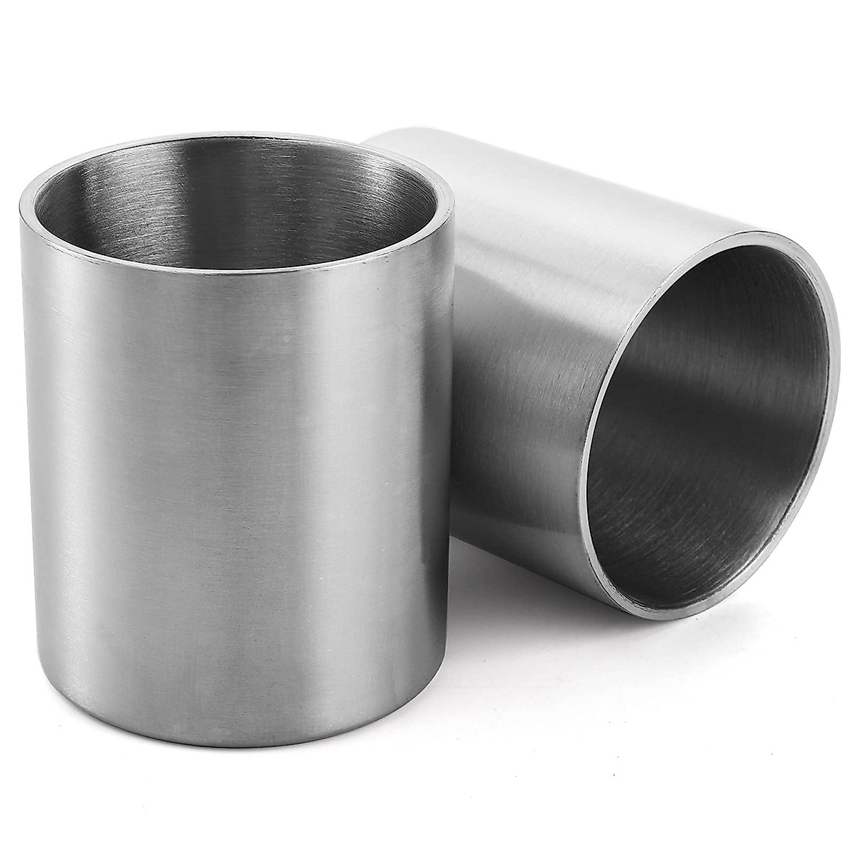 ZEAYEA Set of 4 Stainless Steel Whiskey Glass, 10 oz Double Walled Whiskey Tumbler, Unbreakable Old Fashioned Glass, Bourbon Glass Lowball Glass Great Gift for Men, Whiskey Lover