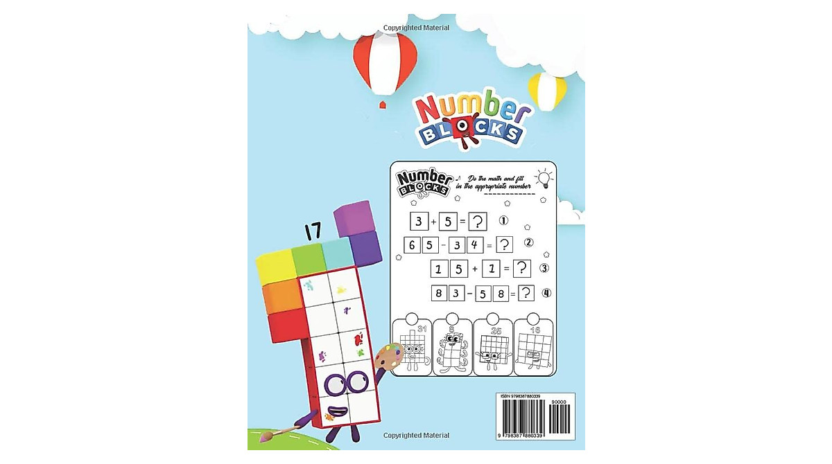 Number Blocks Math Book: Fun Addition & Subtraction Workbook