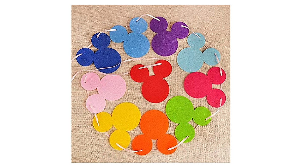 Kinyanco Colorful Mickey Mouse Garland for Parties & Decor
