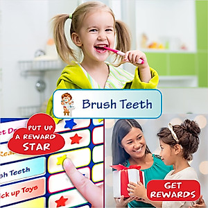 Magnetic Chore Chart for Kids Multiple Kids - Good Behavior Chart at Home - Dry Erase Reward Chart Toddler to Teens Chore Chart - Daily Responsibility Board - Potty Training Star Chart Wall or Fridge