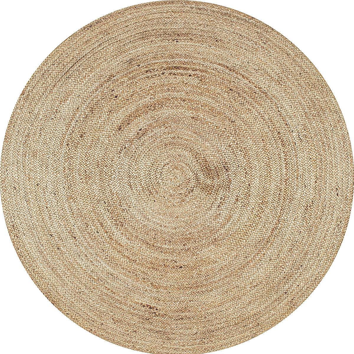 nuLOOM 6 Round Rigo Jute Hand Woven Area Rug, Natural, Solid Farmhouse Design, Natural Fiber, For Bedroom, Living Room, Dining Room, Hallway, Office, Kitchen, Entryway