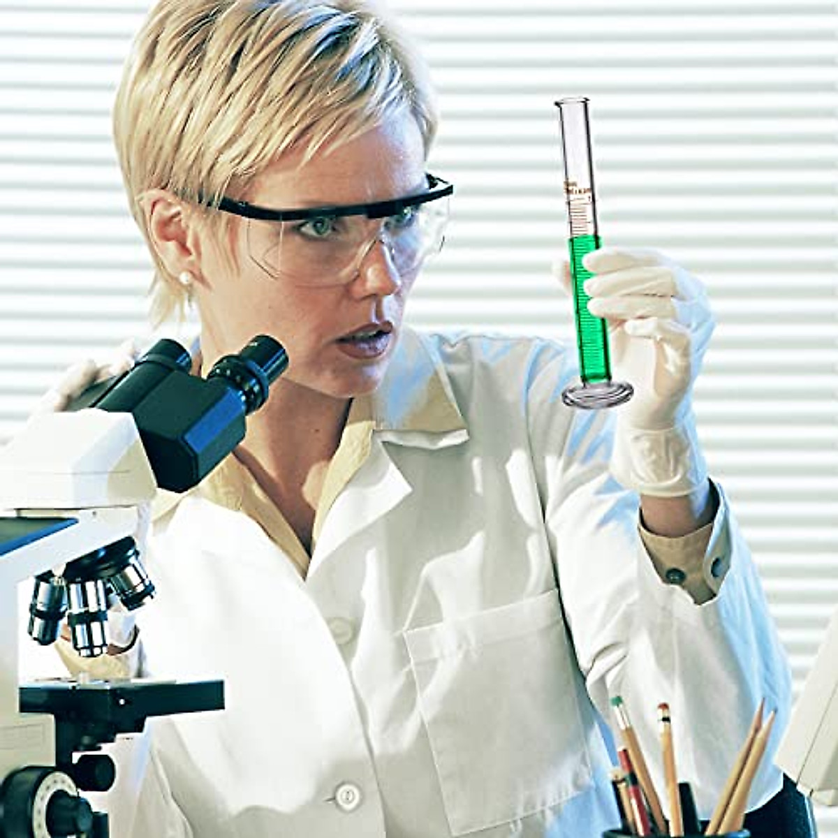 Glass Graduated Cylinder Set Thick Measuring Cylinders 10 ml with Brush (2Pcs)