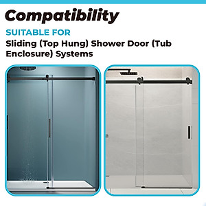 M6219 Sliding Shower Door Bottom Guide fits for Sliding Shower Door (Top Hung) Tub Enclosure Systems, 1/2 in Channels for Glass Shower Door Plastic Guide