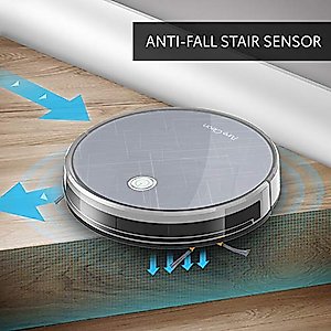 Smart Gyroscope Robot Vacuum Cleaner - Multiroom Navigation Mobile App Control and Alexa Compatible - Auto Charge Dock, 3 Step Air Filter - Cleans Hardwood and Carpet Floor - Pure Clean PUCRC660
