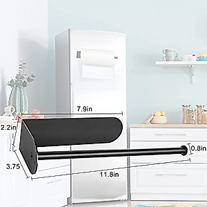 Kitchen Magnetic Stainless Steel Paper Towel Holder for Refrigerator, Grill, Toolbox (Magnetic-30cm-Black-B)