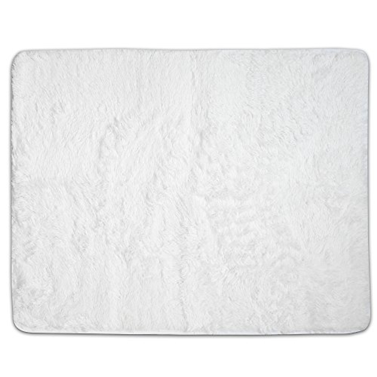 Faux Fur Area Rug Decorative 4' x 5' Ultra Soft and Luxurious Cruelty Free Eco Friendly Shag Non Skid Premium Floor Cover for Living Room, Dining Room, Bedroom, and more!, White