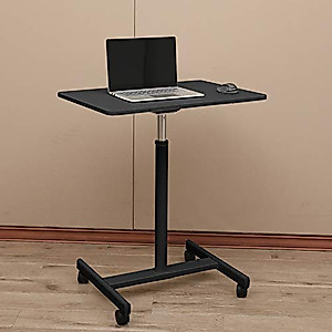 Height Adjustable Laptop Desk Mobile Standing Desk Multi-Function Home Office Moveable Desk with Wheels Black…