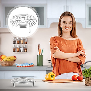 Cabilock Round Cooking Rack Stainless Steel Steamer Rack Grilling Rack Canning Rack Cooling Rack for Baking Canning Cooking 7.9x2.8 inch