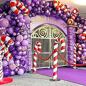 RUBFAC 134pcs Purple Balloon Garland Kit Dark Purple Gold Arch Lavender Light Decoration For Baby Girl Princess Birthday Party Supplies