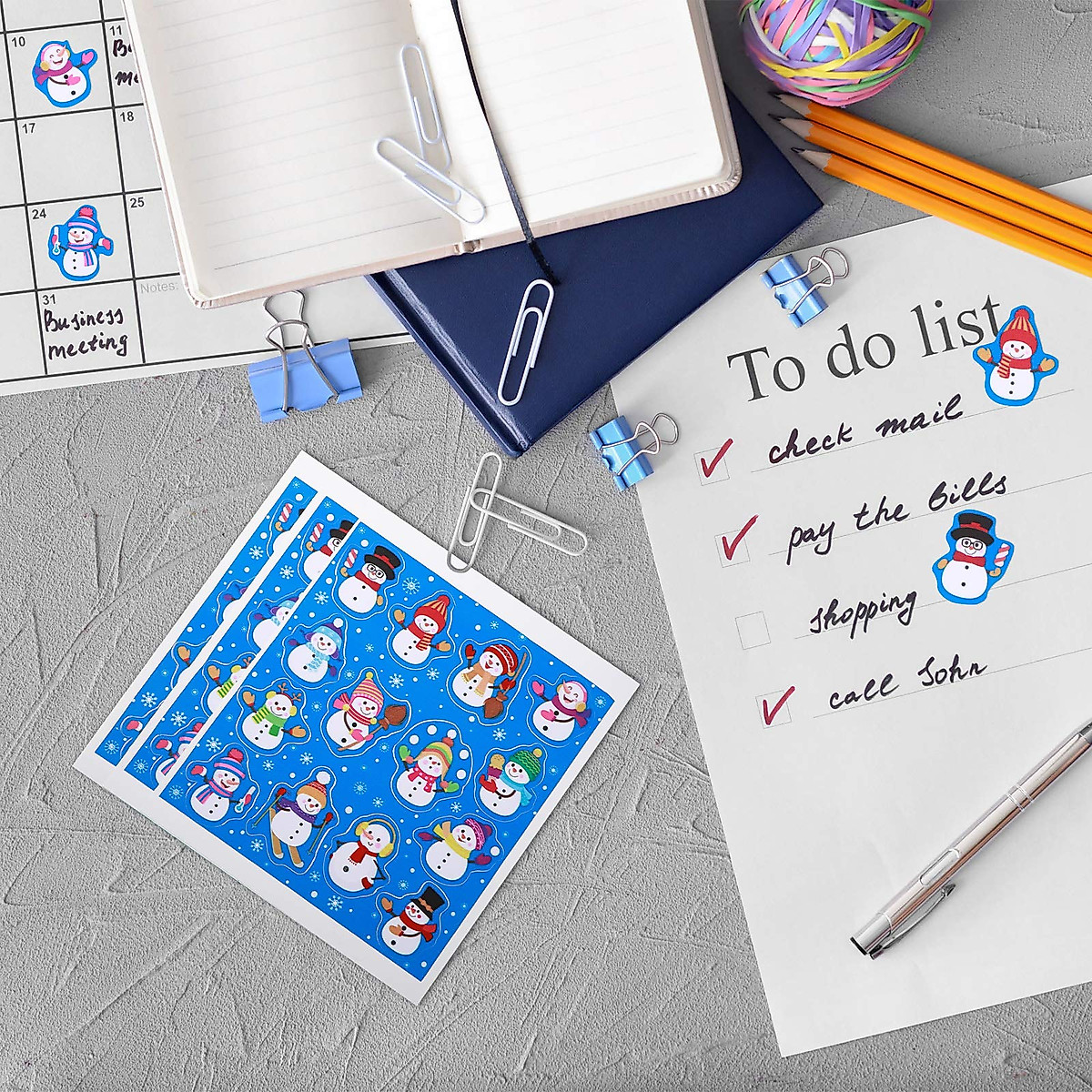 Zonon 112 Pieces Snowman Stickers Winter Snowflake Snowman Holiday Stickers for Teachers Kids Classroom Party Favor, 14 Styles