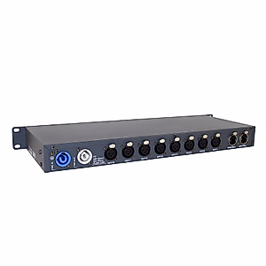 V-Show Artnet RDM DMX sACN Controller - 3 PIN DMX Splitter XLR Input and output, 4096 DMX Channel 8 Port Signal Amplifier for Stage Lighting Shows (42-FZQO-78RJ)