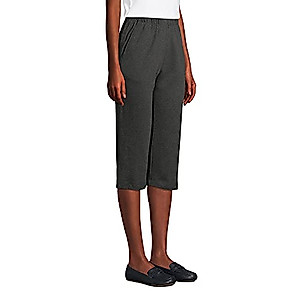 Lands' End Women s Sport Knit Capri Pants Dark Charcoal Heather Plus 2X