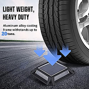 YOELVN Solar Driveway Lights Waterproof 8-Pack Super Bright 12 LED Auto Dusk to Dawn Solar Powered Lights for Driveway Walkway Patio Garden Backyard Outdoor Lighting (Warm White)