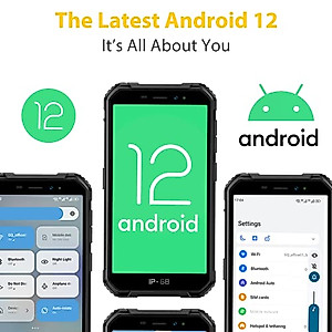 Ulefone Armor X6 Pro Unlocked Rugged Phone - Android 12 OS, Quad-Core Processor 8GB RAM & 32GB ROM, 13MP Main Camera, 4000mAh Battery, 5.0-inch Screen, Dual SIM 4G Rugged Smartphone (Black)