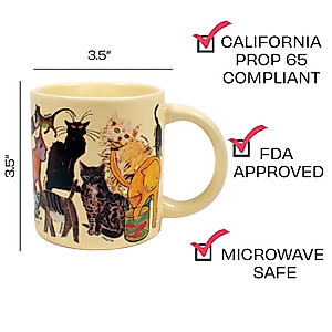 The Unemployed Philosophers Guild Artistic Cat Mug - Featuring Cats and Kittens from Famous Paintings Throughout Art History, Comes in a Fun Gift Box, 12 oz.