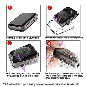 [2-Pack] Julk 40mm Case for Apple Watch Series 6 / SE / Series 5 / Series 4 Screen Protector, Overall Protective Case TPU HD Ultra-Thin Cover for iWatch, Transparent