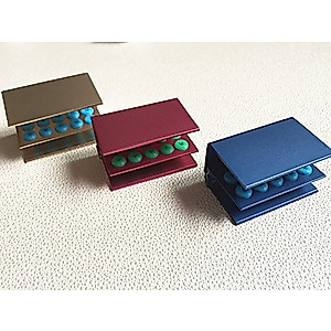 5pcs (Blue)10 Holes Dental FG RA Burs Holder Block Sterilizer Stand with Silicone