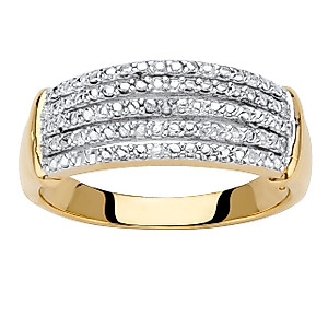 PalmBeach Yellow Gold-plated Genuine Diamond Accent Ring Sizes 6-12 Size 9