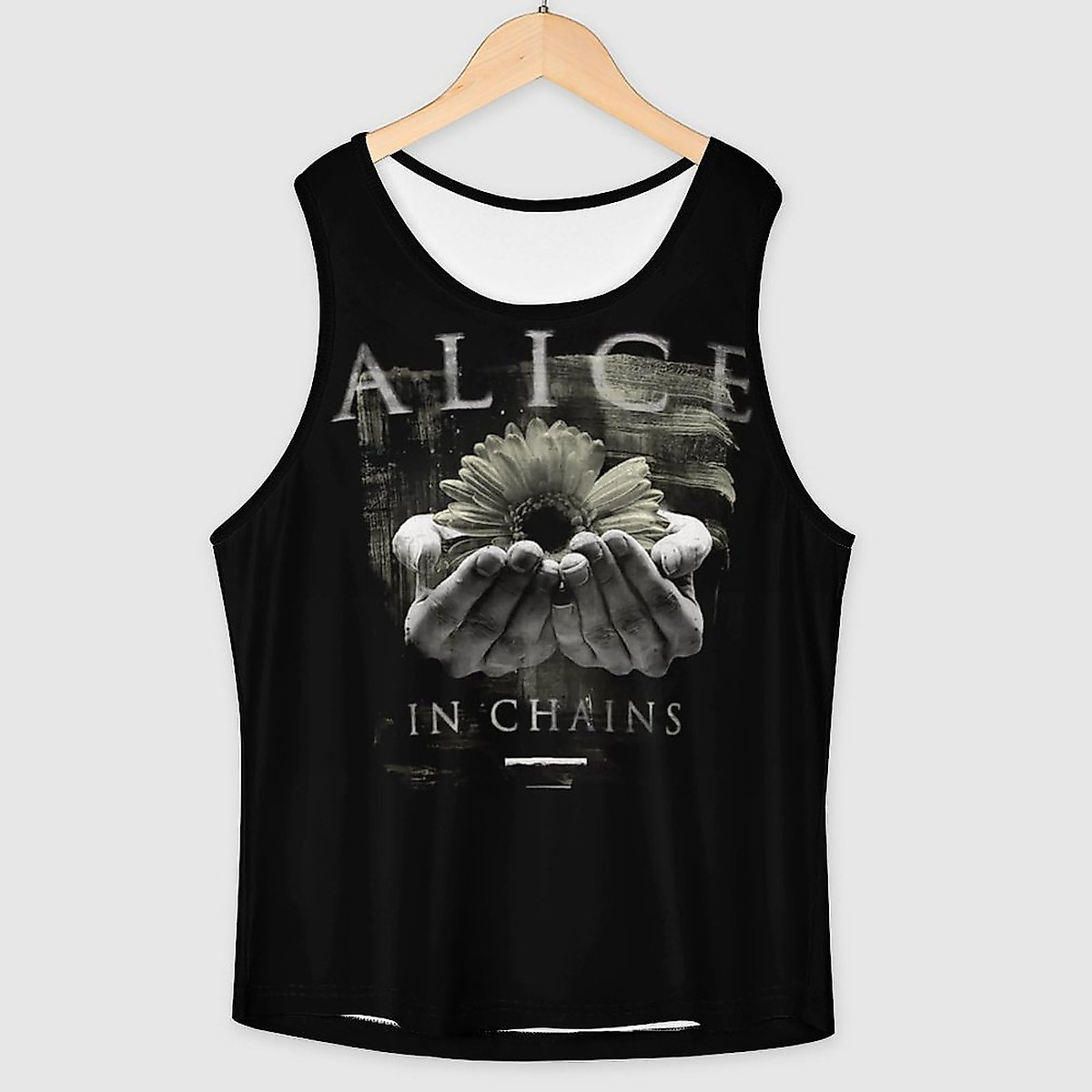 American Rock Alice Music in Chains Band Workout Tank Tops for Women,Women's Hawaiian Quick Dry Cool Sports Crewneck Sleeveless Undershirts Racerback Tank Tops Vest for Women XL White