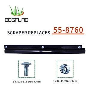 BOSFLAG 99-9313 Snow Paddle Set Replaces 125-1128 55-9250 55-9251 88-0771 with 55-8760 Scraper Hardware Kit for Toro CCR2000 CCR2400 CCR2450 CCR2500 CCR3000 CCR3600 CCR3650 Snowthrowers