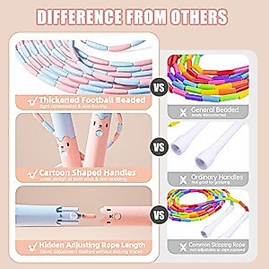 JGM Jump Rope for Kids - Adjustable Tangle-Free Rope Skipping Rope with Soft Beaded Segment for Fitness Workout Exercise 9.2 Ft