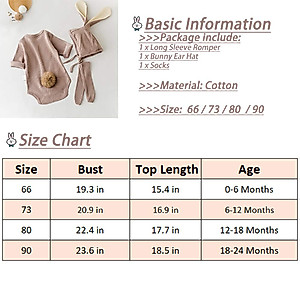 ACEHCEAR Baby Boys Girls Bunny Outfit My First Easter Outfits Baby Halloween Costume Infant Newborn Bodysuit Romper with Long Bunny Ear Hat 0-6 Months