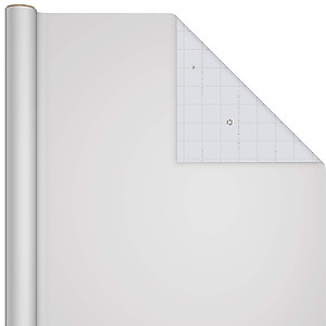 Hallmark Bulk Kraft Wrapping Paper with Cut Lines (2 Rolls: 160 sq. ft. ttl) White and Brown for Christmas, Hanukkah, Baby Showers, Weddings, Birthdays, Valentines Day, Arts & Crafts, Banners