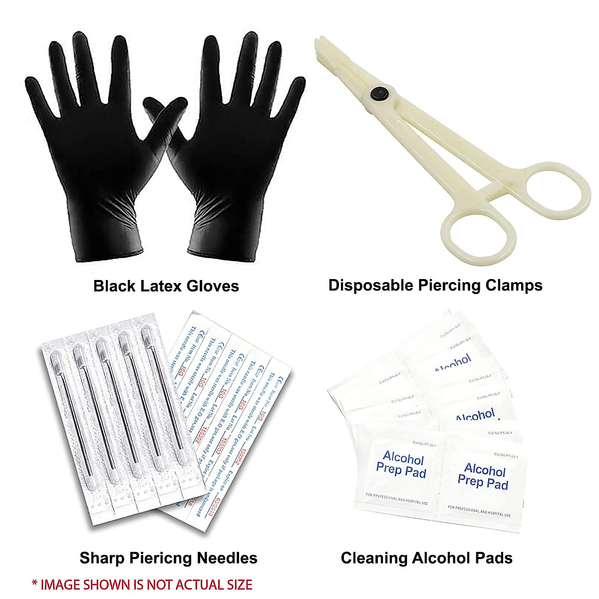 175 Pieces 14G and 16G Body Piercing Jewelry Starter Kit w Piercing Needles and 25 Pc Retainer Bonus