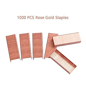 Gold Stapler and Tape Dispenser Set - Gold Office Supplies with 12 Binder Clips and 1000 Rose Gold Staples, Luxury Acrylic Gold Desk Accessories & Decorations