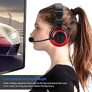 3.5mm Gaming Headset for PS4 for XBOXone, Jacket Earphone Adjustable Headband 360° PU Leather Stereo Headphone with Mic
