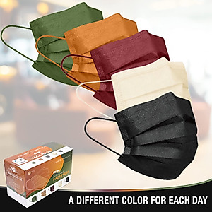 FriCARE Disposable Individually Wrapped Face Masks 4 Ply 50PCS, Colorful Breathable Safety Mask for Adults Women Man