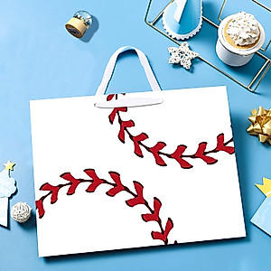 Jiaoiudi Baseball Party Bags with Tissue Paper Greeting Card Baseball Gift Bags Large with Handles Baseball Goodie Bags
