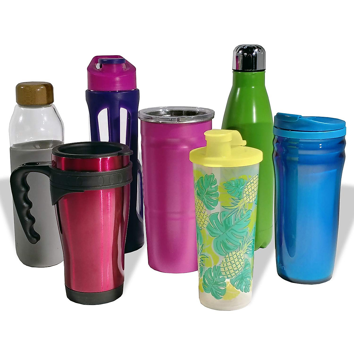 Davison Over The Door Water Bottle, Travel Mug or Tumbler and Lid Organizer. Dual Mesh Pockets Hold 12 Matching To Go Coffee Cups and Covers Together. Never Lose Drink Caps Save Time and Storage Space