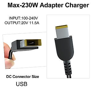 230W Laptop Charger for Lenovo Legion 5 - Fit for Lenovo Legion 5 7 5P 5Pro C7 S7 Y540 Y545 Y730 Y740 Y900 Y910 Y920 Y7000, Thinkpad P73 P53 P72 P52 P71 P51 P70 Adapter Power Supply Cord