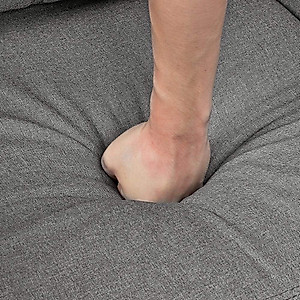 Topeakmart Fabric Recliner Sofa Push Back Recliner Chair Adjustable Modern Single Reclining Chair Upholstered Sofa with Pocket Spring Living Room Bedroom Home Theater Light Grey