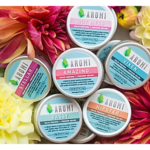 Aromi Vixen Solid Perfume | Fruity, Floral Fragrance, Jasmine, Honeysuckle, Water Lily Scent, Vegan, Cruelty-free, Wax Based, Travel, Women's Gift, Handmade (Vixen)