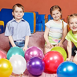 BEEYUUD 120 Pcs Metallic Balloons 12 Inch, Shiny Chrome Balloons Assorted Colors, Helium Balloons Colorful Party Balloons for Birthday Wedding Baby Shower Decor.…, Blue,green,pink,purple,red,silver