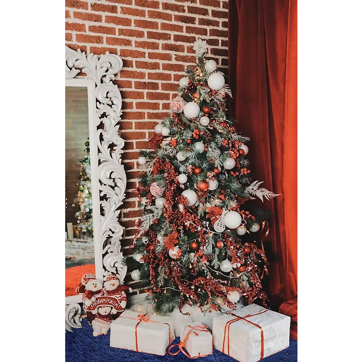 4x4 Navy Blue Fluffy Round Rug for Living Room Luxurious Circle Carpet for Bedroom Shaggy Plush Soft Grey Round Rug Home Decoration Carpets (4x4, Navy Blue)