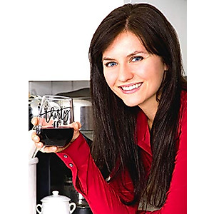 30 AF Funny Wine Glass - 30th Birthday For Women - Silly Bday For Women, Sister, Mom, Grandma, Nana, Best Friend - Thirty AF Birthday Wine Glass For Decorations, Anniversary, Special Events