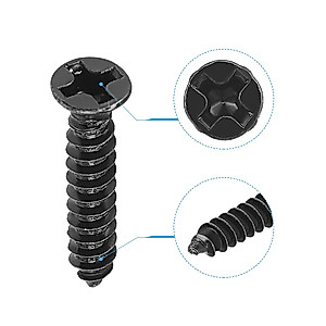 uxcell M3 x 16mm Wood Screws Phillips Flat Head Carbon Steel Self Tapping Screws Black 200pcs