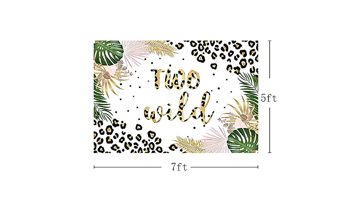 MEHOFOND Leopard Pink Jungle Party Backdrop 7x5ft