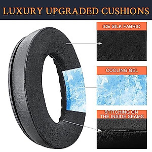 SoloWIT Cooling-Gel Ear Pads Cushions Replacement, Earpads for Bose QuietComfort 35 (QC35) and Quiet Comfort 35 II (QC35 II) Over-Ear Headphones, Noise Isolation Foam - Black