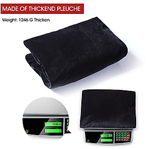 Monkeysell Full Piano Cover Cloth Art More pleuche Decorated with Macrame for Universal Upright Vertical Piano Upright piano universal 118-131 (black)（not include chair cover）