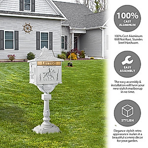 Polar Aurora Mailbox Cast Aluminum White Mail Box Postal Box Security Heavy Duty New