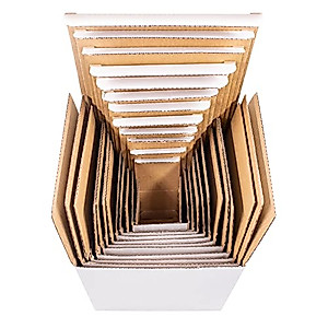 Cuyacili Prank Gift Boxes Nesting Gift Boxes Surprise Box White Carton Square Prank Box Funny Gag Gift for Weddings Anniversaries Birthday Packaging Presents 12 Nesting Cartons (1.9-6.3 Inch)