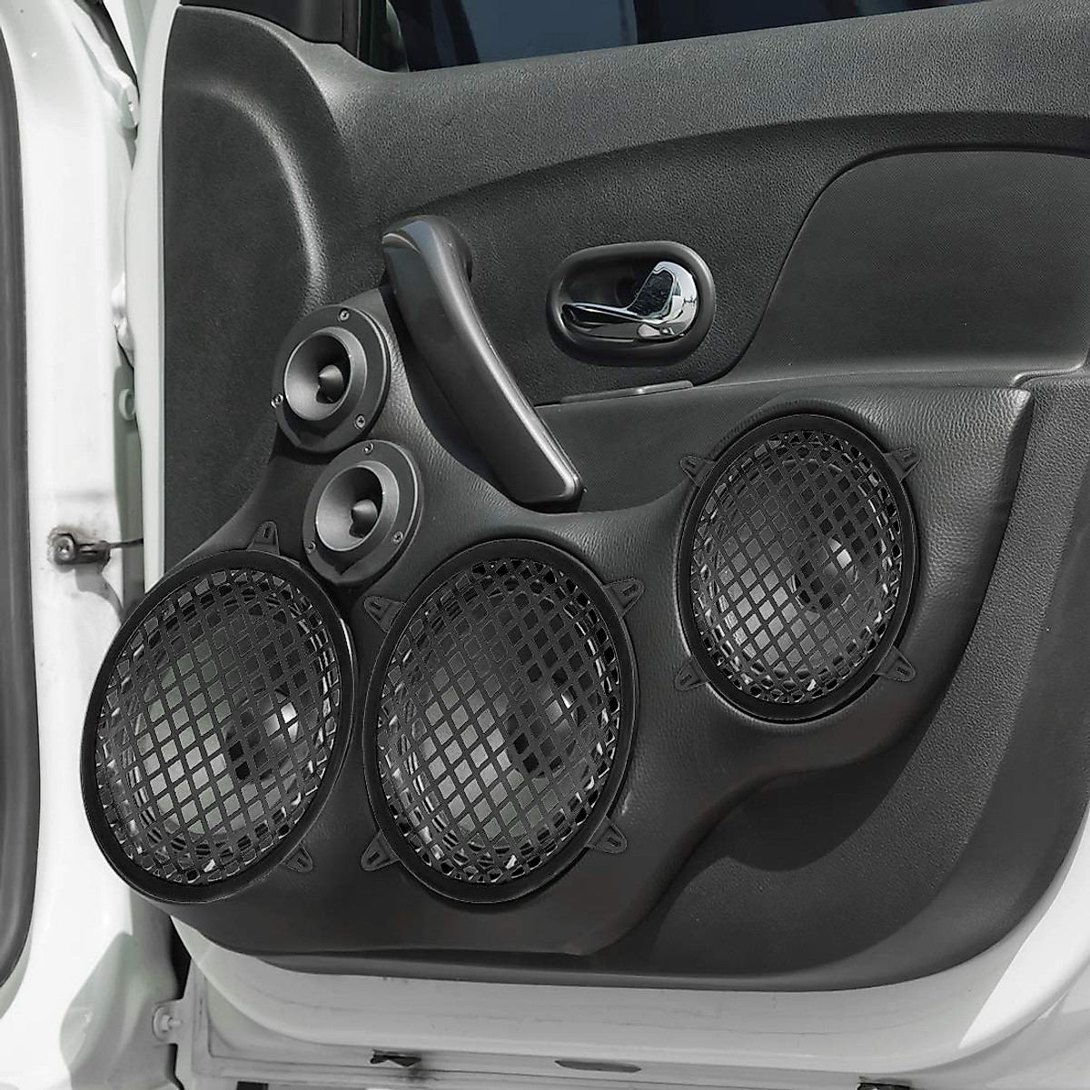 X AUTOHAUX 2pcs 6.5" Black Car Audio Speaker Cover Metal Mesh Subwoofer Grill Horn Guard