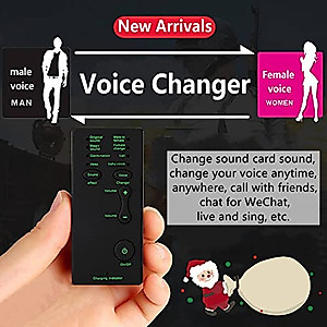 Voice Changer,Portable Mini Voice Changer Device,Voice Disguiser,Handheld Microphone Voice Changer Sound Effects Machine,4 Voice Changes(English Version) for Mobile Phone PC (Upgraded Appearance)…