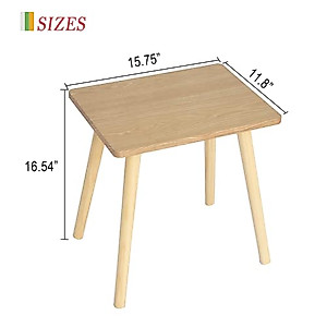 AWASEN Side Table, Small End Accent Table for Living Room Bedroom Office Small Spaces, Modern Wood Side Table Nightstand with Solid Wood, Easy Assembly, (Natural)