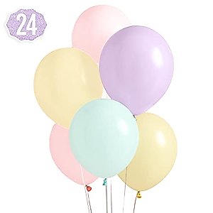 xo, Fetti Pastel Birthday Balloon Set - 24 pk, 12" | Bachelorette Party Decorations, Garden Bridal Shower, Birthday Party, Pastel Baby Shower, Engagement